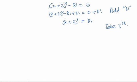 SOLVED:The given equation involves a power of the variable. Find all ...