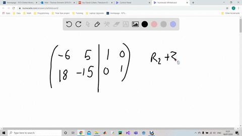 SOLVED:Compute the inverse matrix, if it exists, using elementary row ...