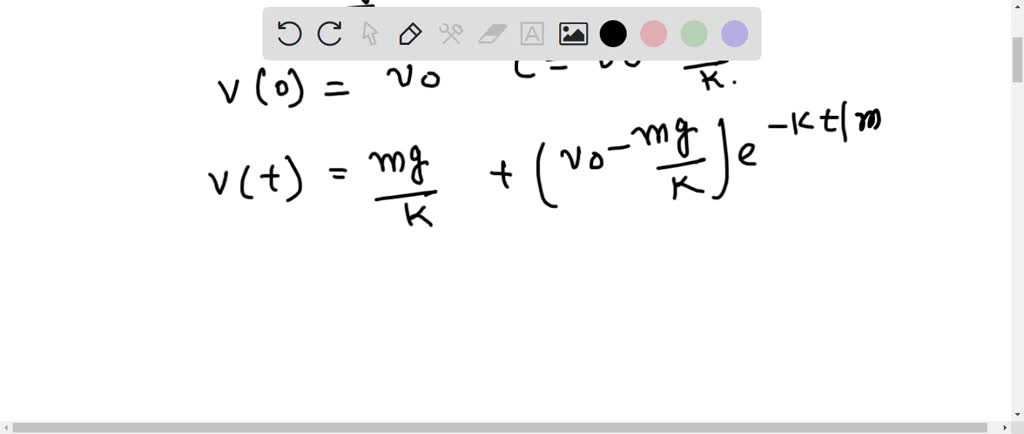 SOLVED:Air Resistance In (14) of Section 1.3 we saw that a differential ...