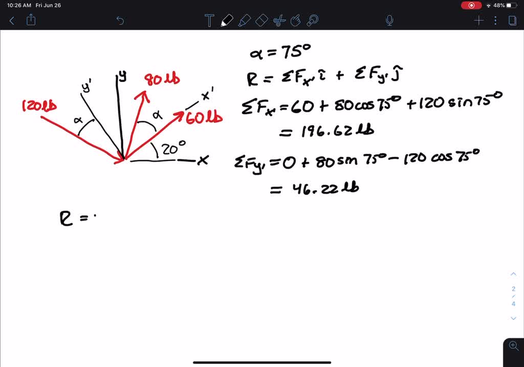 SOLVED:Knowing that α=75^∘, determine the resultant of the three forces ... SOLVED:Knowing that α=75^∘, determine the resultant of the three forces ...