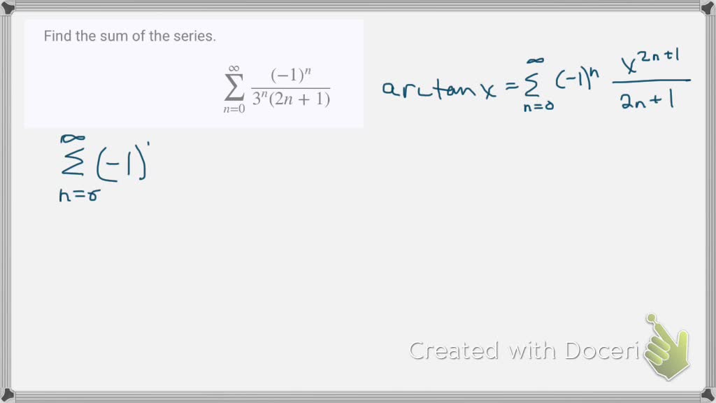 SOLVED:Find the sum of the series ^∞ ∑n=1 n^2(x+3)^n