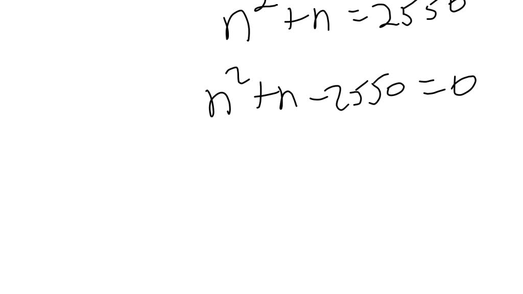 SOLVED:Set up an equation and solve each problem. The formula S=(n(n+1 ...