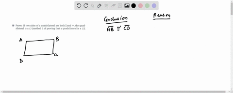 SOLVED:Prove: If two sides of a quadrilateral are both and ≅, the ...