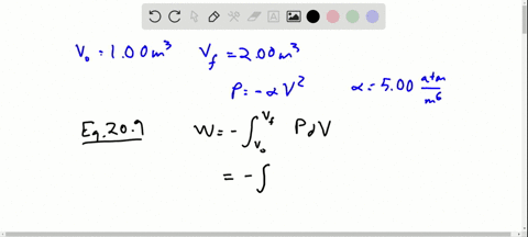 A sample of ideal gas is expanded to twice its original volume of 1.00 ...