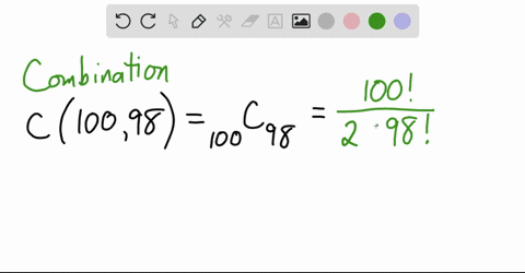 SOLVED:Evaluate the number. C(100,98)