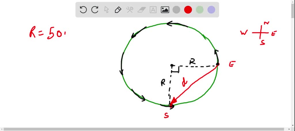 SOLVED:A garden has a circular path of radius 50 \mathrm{~m}. John ...