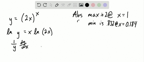 SOLVED:Absolute maxima and minima Determine the location and value of ...