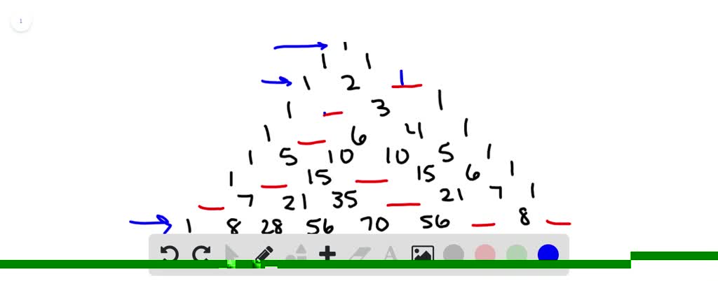 SOLVED:Fill in the blanks. Complete Pascal's Triangle: (EQUATION NOT COPY)
