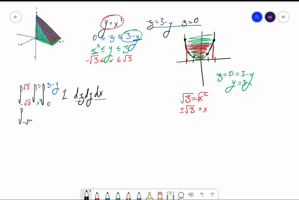 Use a triple integral to find the volume of the following solids. (FIGURE CAN'T COPY) The wedge ...