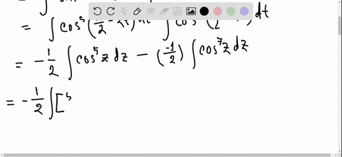 SOLVED:Evaluate the integral. ∫sin^5(2 t) cos^2(2 t) d t