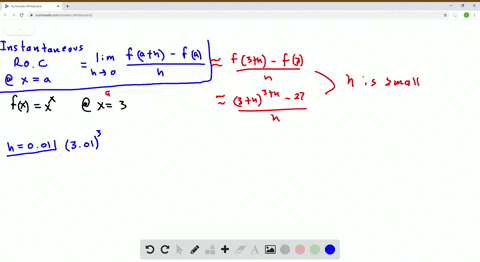 SOLVED:Use the formula for instantaneous rate of change, approximating the limit by using ...