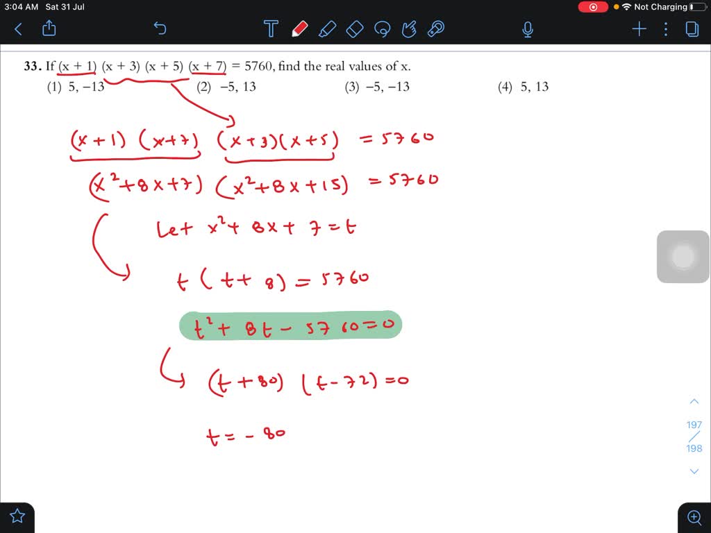  SOLVED If x 1 x 3 x 5 x 7 5760 Find The Real Values Of X 1 