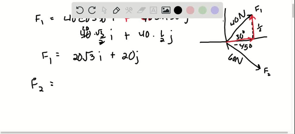SOLVED:Two forces of magnitude 40 newtons ( N ) and 60 N act on an object at angles of 30^∘ and ...