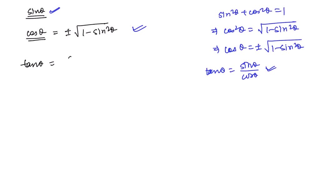 SOLVED:Rewrite each trigonometric function of θin terms of sinθ