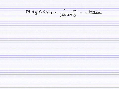 SOLVED: A stock solution of potassium dichromate, K2 Cr2 O7, is made by ...