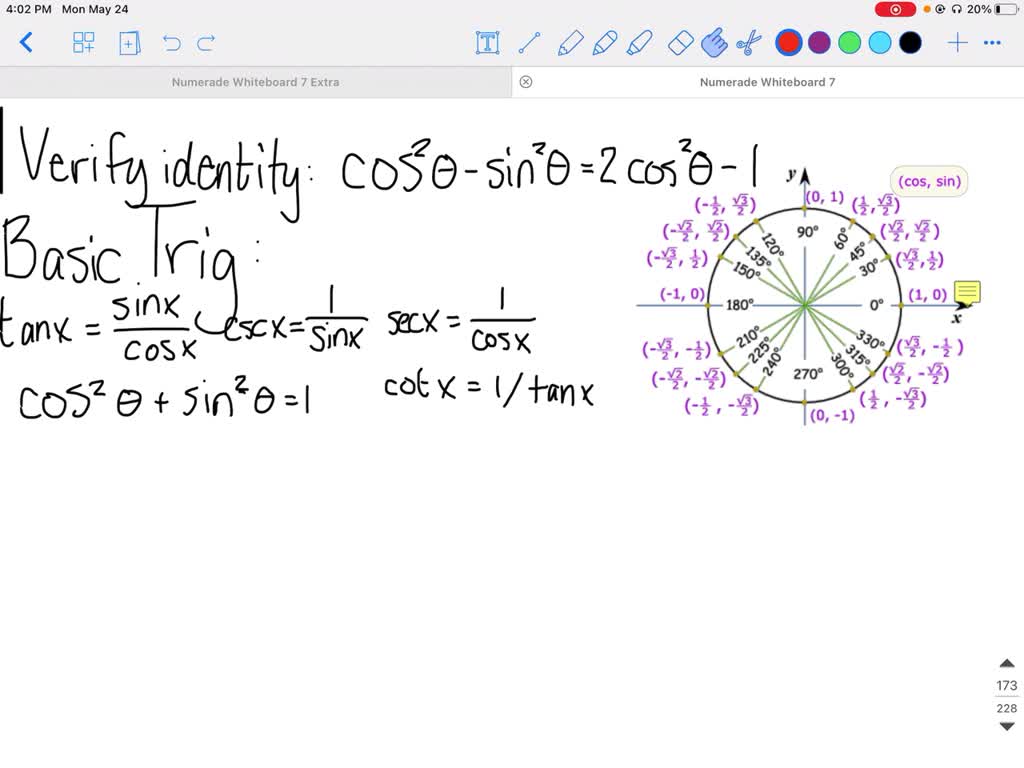 ⏩SOLVED:Verify each identity. cos^2 θ-sin^2 θ=2 cos^2 θ-1 | Numerade