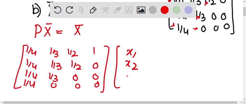 SOLVED:Determine whether the stochastic matrix P is regular. Then find the steady state matrix X ...