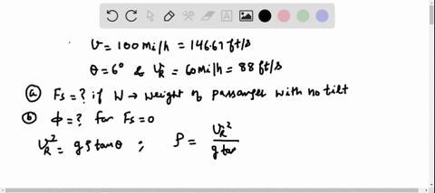SOLVED:A curve in a speed track has a radius of 1000 \mathrm{ft} and a ...