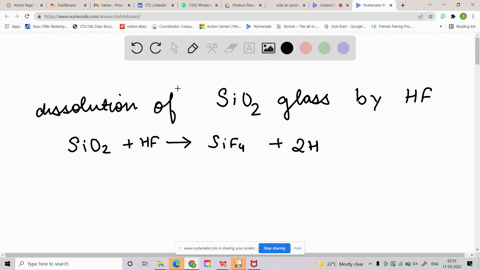 SOLVED:Give the equation for the dissolution of SiO2 glass by HF and ...