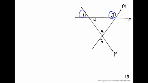 SOLVED:Identify the transversal and classify each angle pair. ∠1 and ∠2 CAN'T COPY THE FIGURE