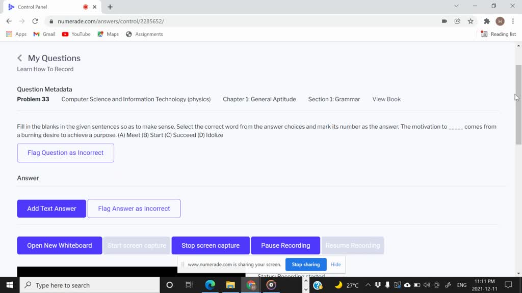 SOLVED:Fill in the blanks in the given sentences so as to make sense ...