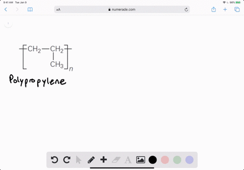 SOLVED:The structure of the addition polymer polypropylene is shown in ...