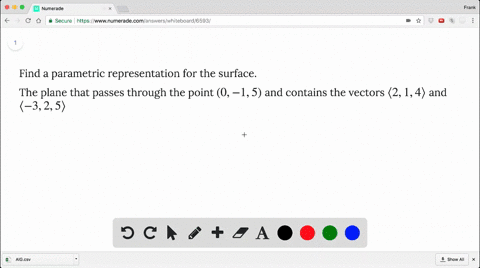 SOLVED:Find a parametric representation for the surface. The plane that passes through the point ...