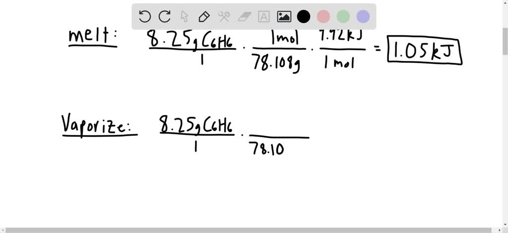 SOLVED:The molar heat of fusion of benzene (C6 H6) is 9.92 kJ / mol ...