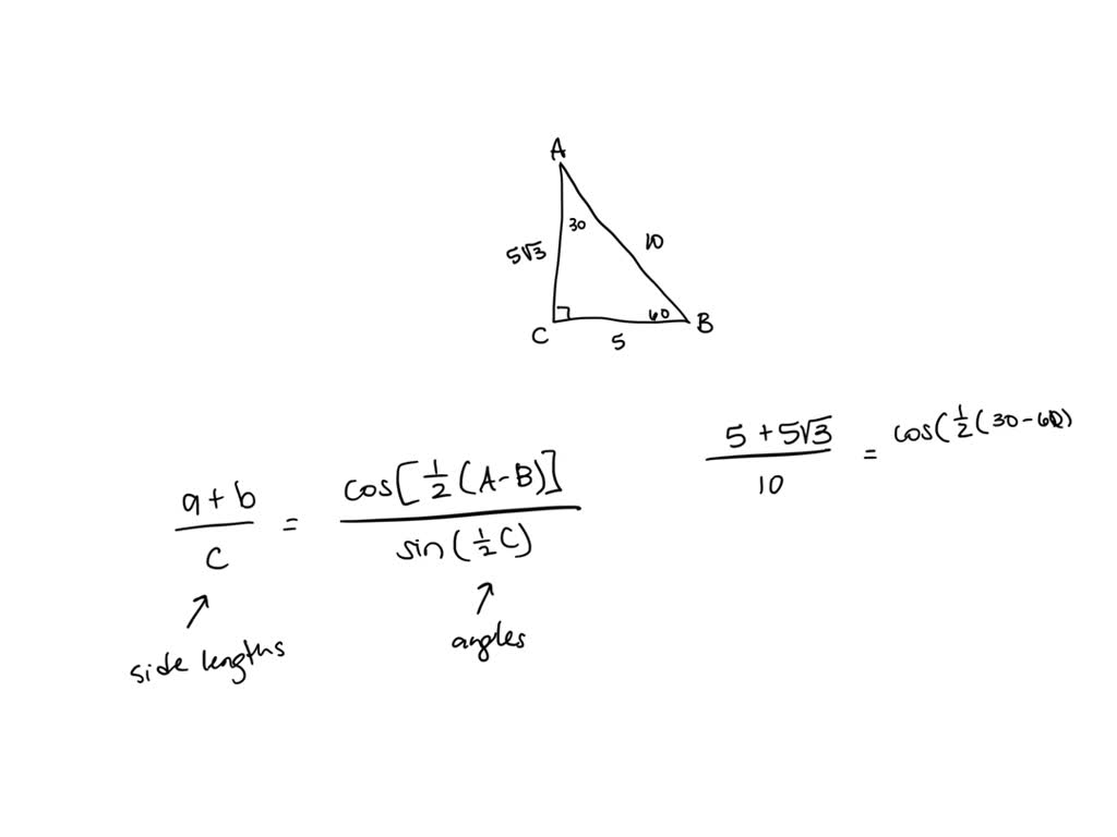 SOLVED: Fórmula de Mollweide Para cualquier triángulo, la fórmula de ...