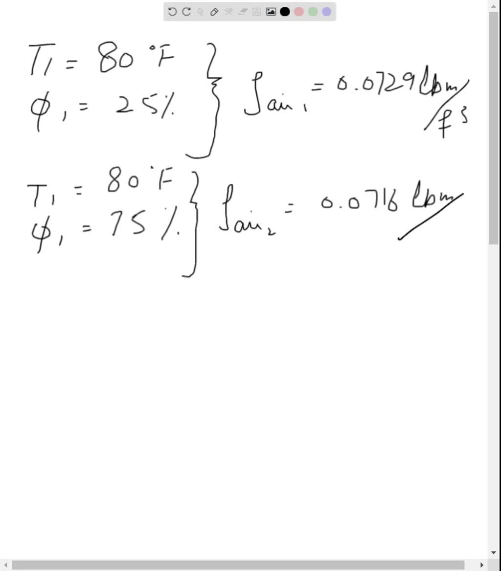 SOLVED:The relative humidity of air at 80^∘ F and 14.7 psia is ...