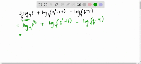 SOLVED:Write the logarithmic expression as a single logarithm with coefficient 1, and simplify ...