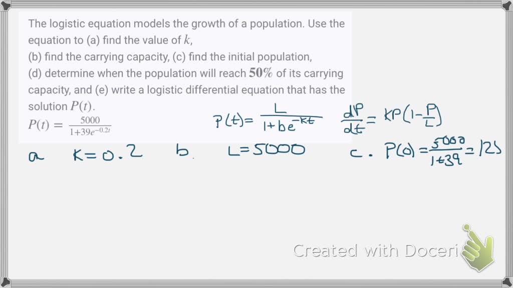 SOLVED:A population grows according to the logistic growth model, with ...