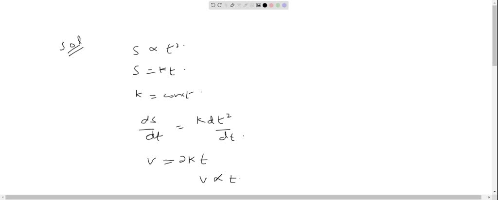 If displacement of a particle is directly proportional to the square of ...