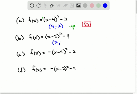 SOLVED:For each quadratic function, tell whether the graph opens up or ...
