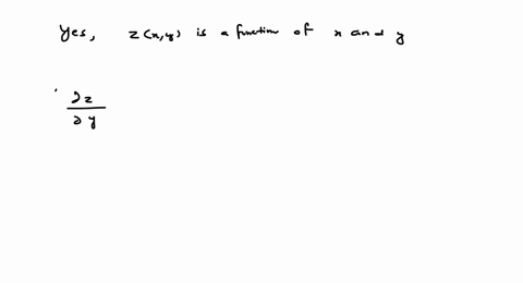 SOLVED:Consider a function z(x, y) and its partial derivative (∂z / ∂y)x. Can this partial ...