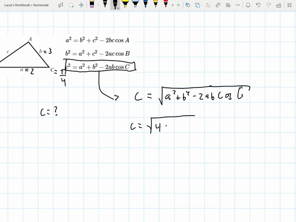 SOLVED:A B C is an arbitrary triangle with sides a, b and c, opposite ...