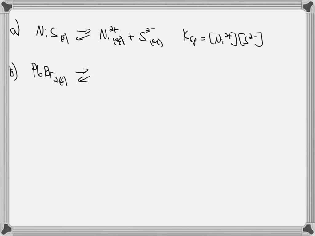 SOLVED:For each of the following slightly soluble ionic compounds ...