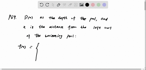SOLVED:Develop a model for the depth of the swimming pool shown below ...