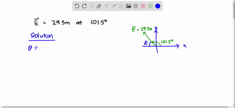 SOLVED:Find the x - and y -components of each vector given in standard position. 𝐄=29.5 m at 101.5^∘