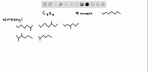SOLVED: Draw bond-line formulas for all of the isomers of C8 H18 that ...