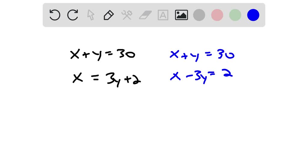 SOLVED:The sum of two numbers is 30 . The larger is 2 more than three times the smaller.