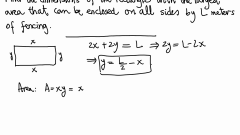 SOLVED: Using a fixed length (l cm) a rectangle has to be formed, what should be the dimension ...