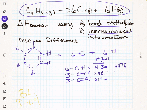 SOLVED:(a) From the data in Appendix 2 A, calculate the enthalpy of vaporization of benzene (C6 ...