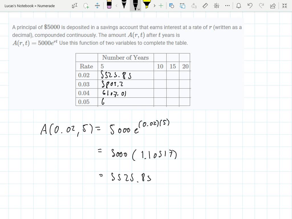 A principal of 5000 is deposited in a savings account that earns ...
