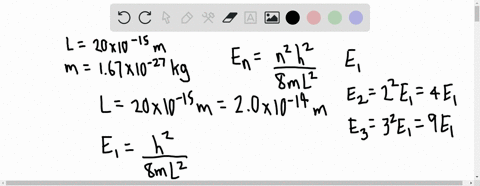SOLVED:(a) Use the quantum-particle-in-a-box model to calculate the first three energy levels of ...