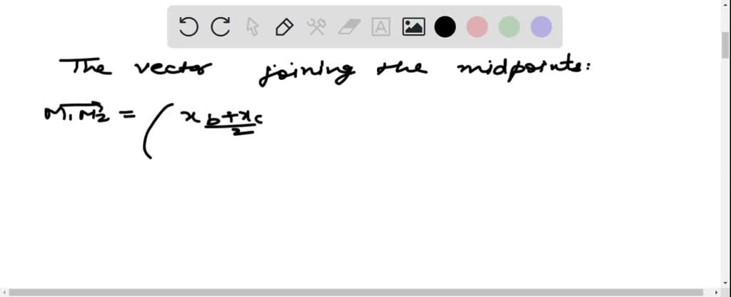 SOLVED:Show, using vector operations, that the line segment joining the midpoints of two sides ...