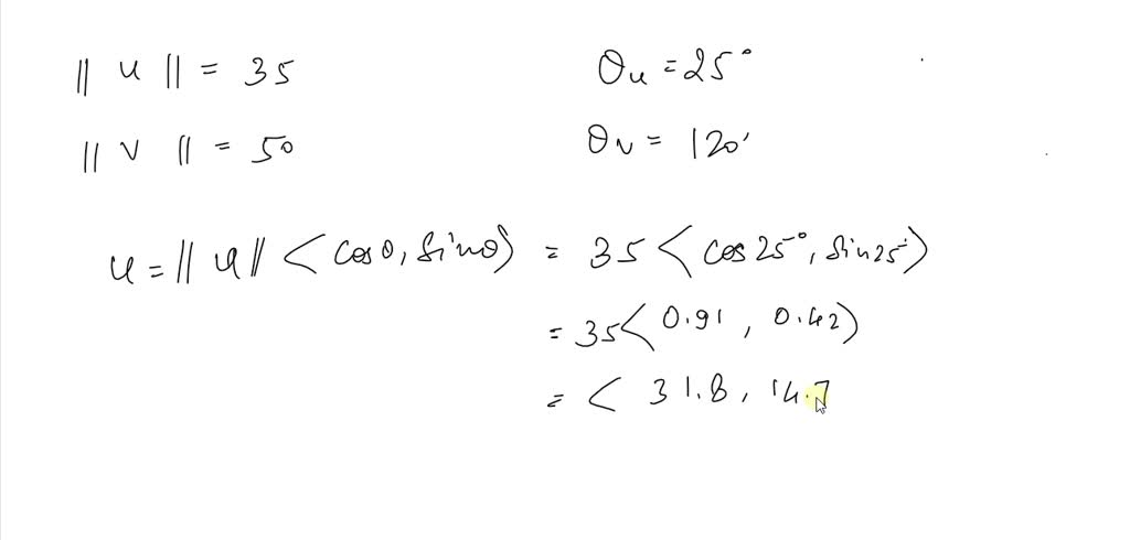 SOLVED:Find the component form of the sum of u and v with direction ...