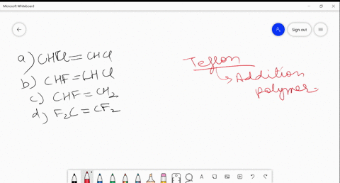 SOLVED:Teflon is a polymer of the monomer (a) CHCl=CHCl (b) CHF=CHCl (c ...