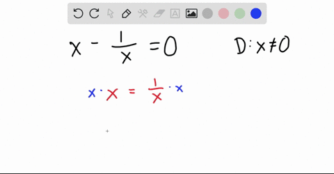 SOLVED:Solve the equations. x-(1)/(x)=0