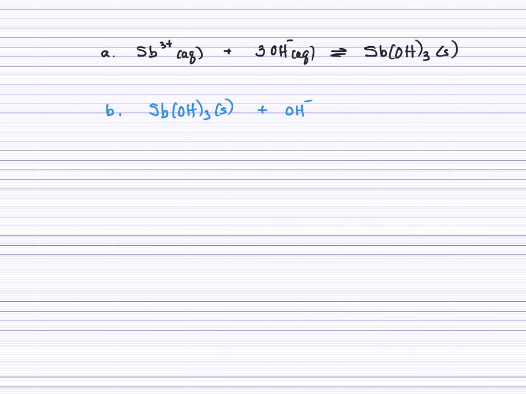 SOLVED:Write a net ionic equation for the reaction with OH^- by which ...